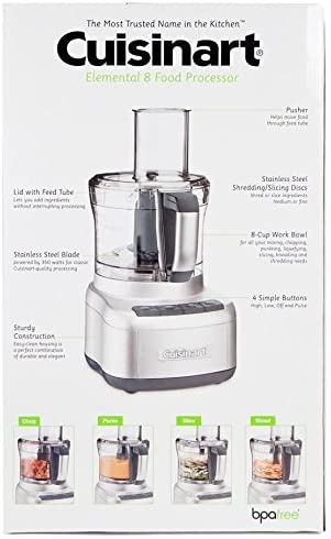 Cuisinart FP-8SV Elemental 8-Cup Food Processor with 350-Watt Motor ...
