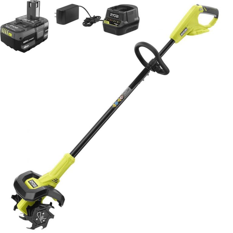 RYOBI P2750VNM ONE+ 18V 8 in. Cordless Cultivator with 4.0 Ah Battery ...