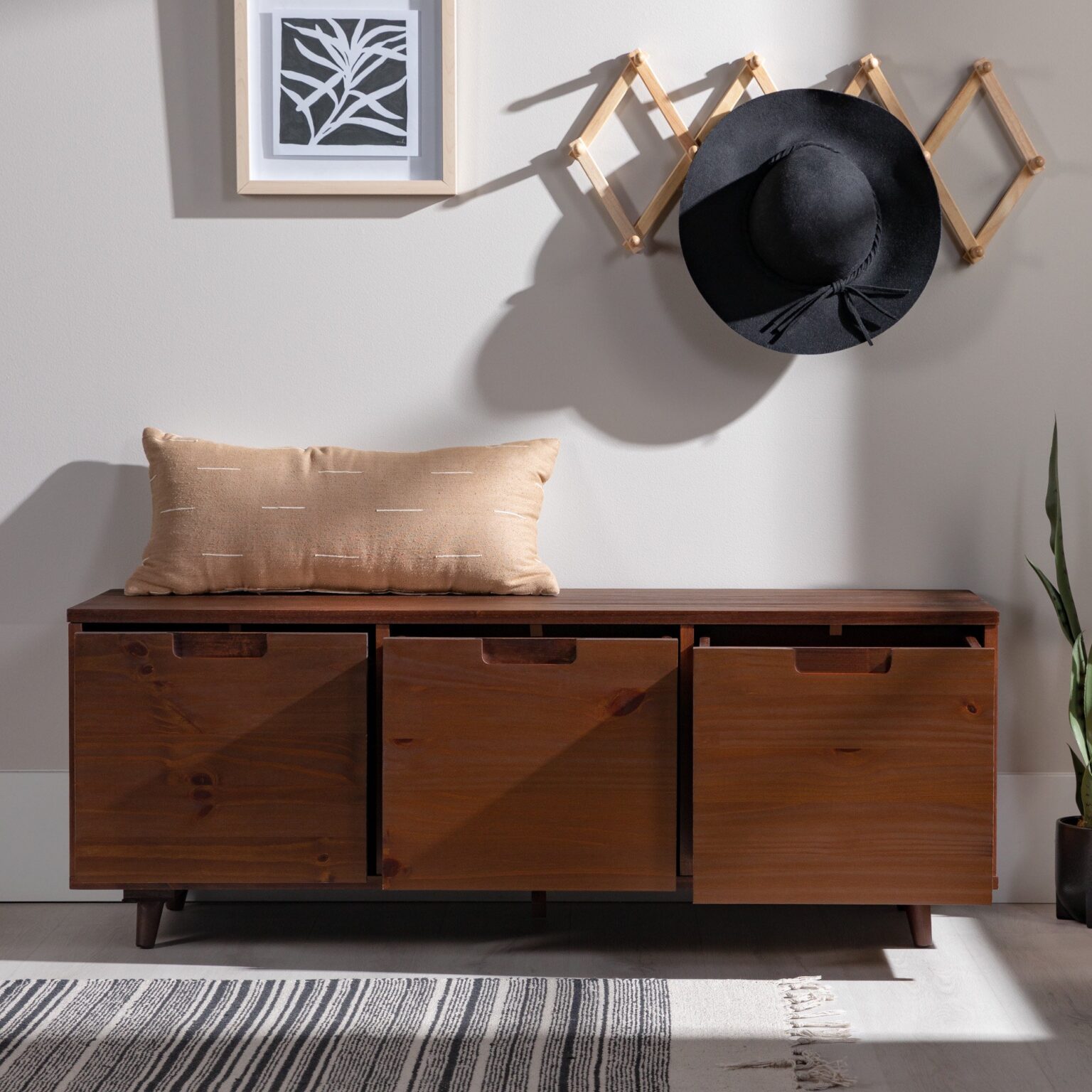 Manor Park Storage Bench, Walnut - Discounttoday.net