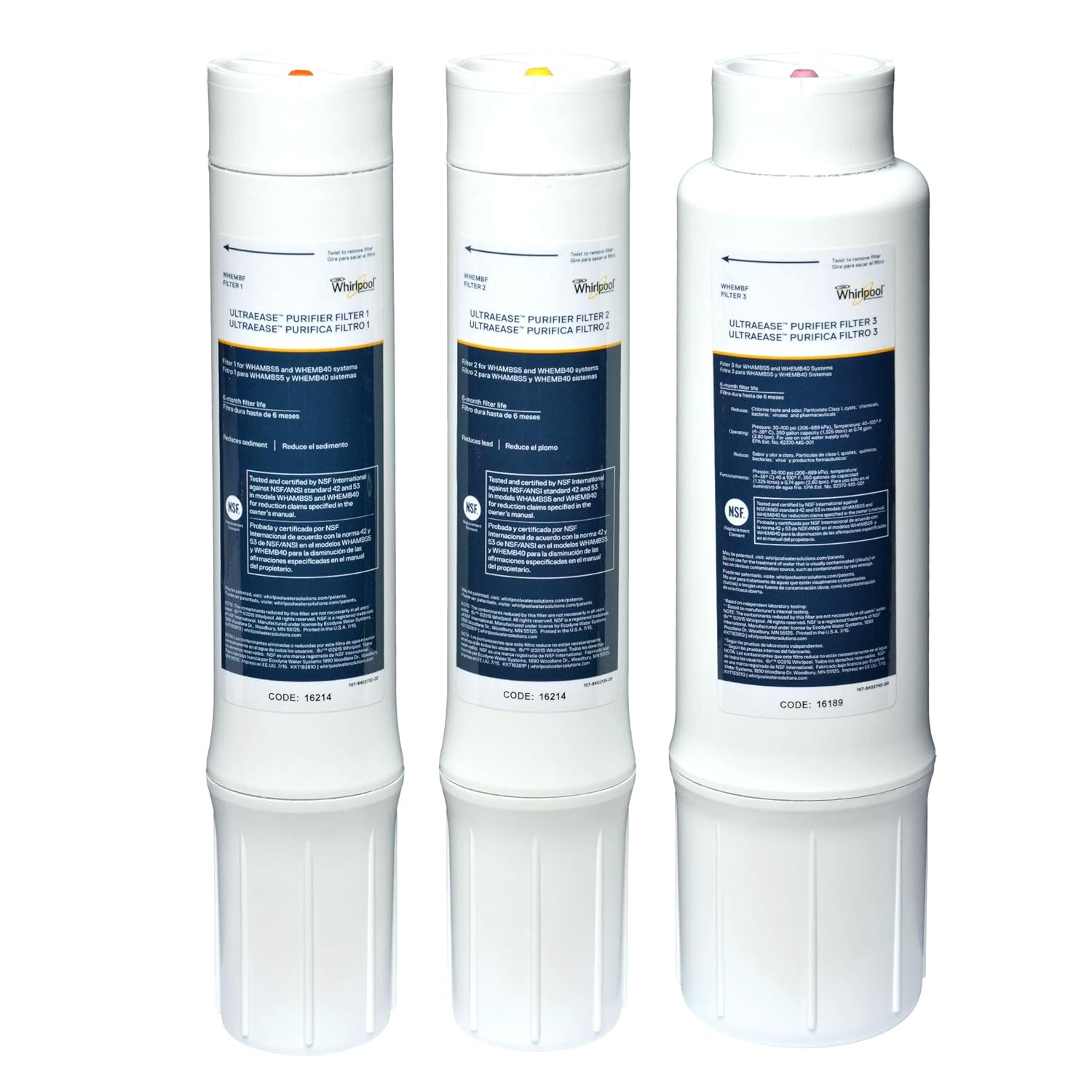 Whirlpool WHEMBF Carbon Block Under Sink Replacement Filter (Pack of- 3 ... Whirlpool WHEMBF Carbon Block Under Sink Replacement Filter (Pack of- 3 ...