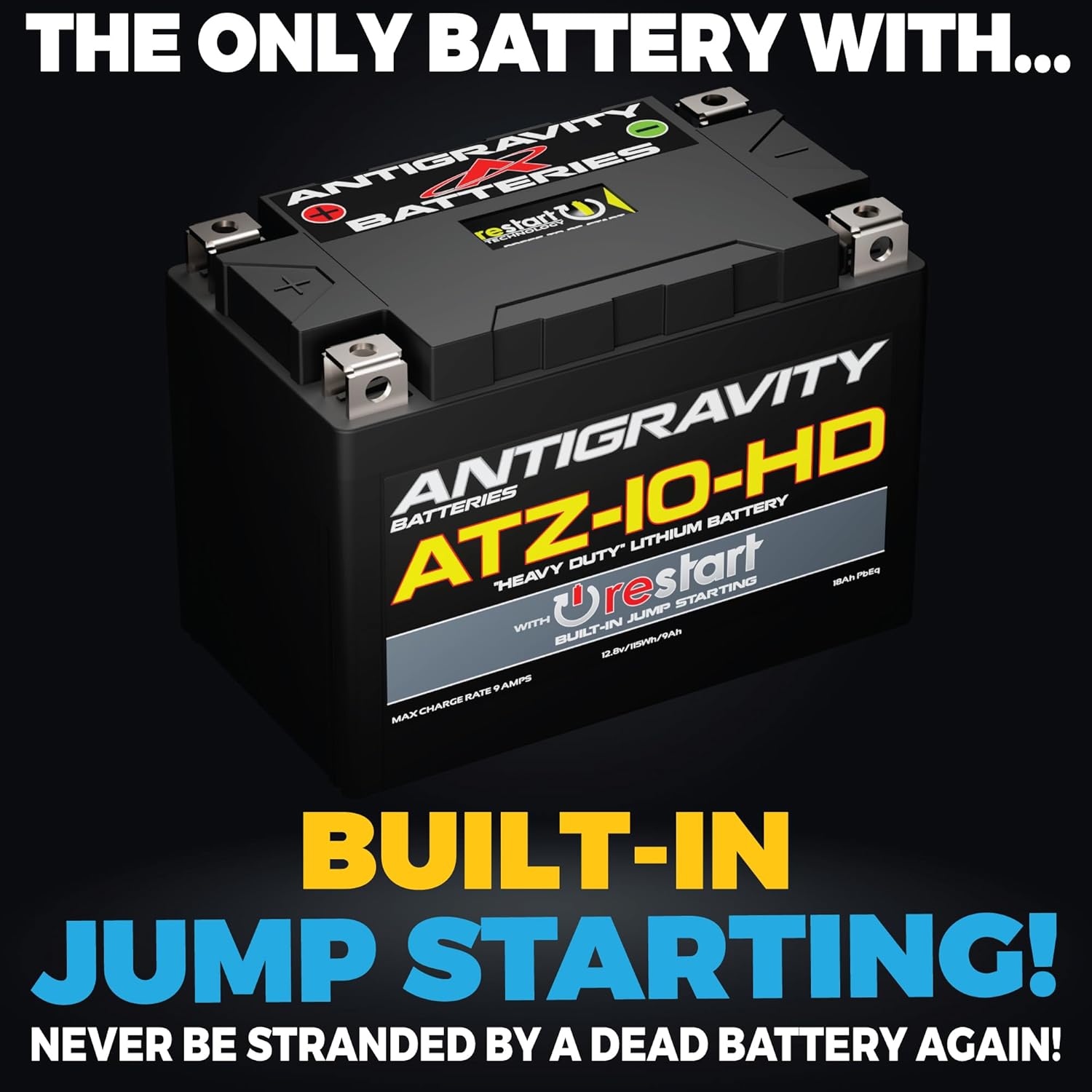 Antigravity ATZ-10-HD Performance Lithium Motorcycle Powersport Battery ...