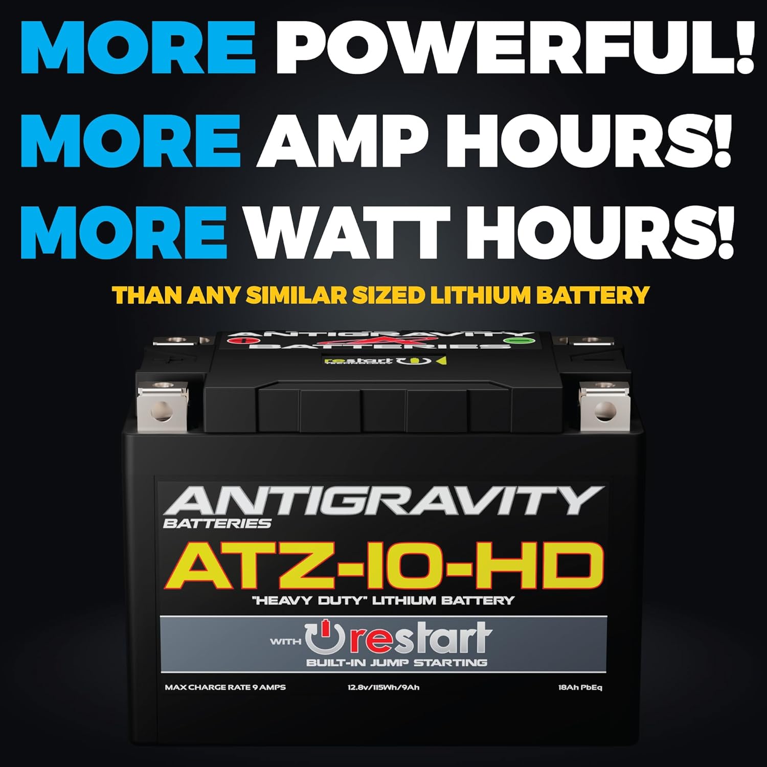 Antigravity ATZ-10-HD Performance Lithium Motorcycle Powersport Battery ...