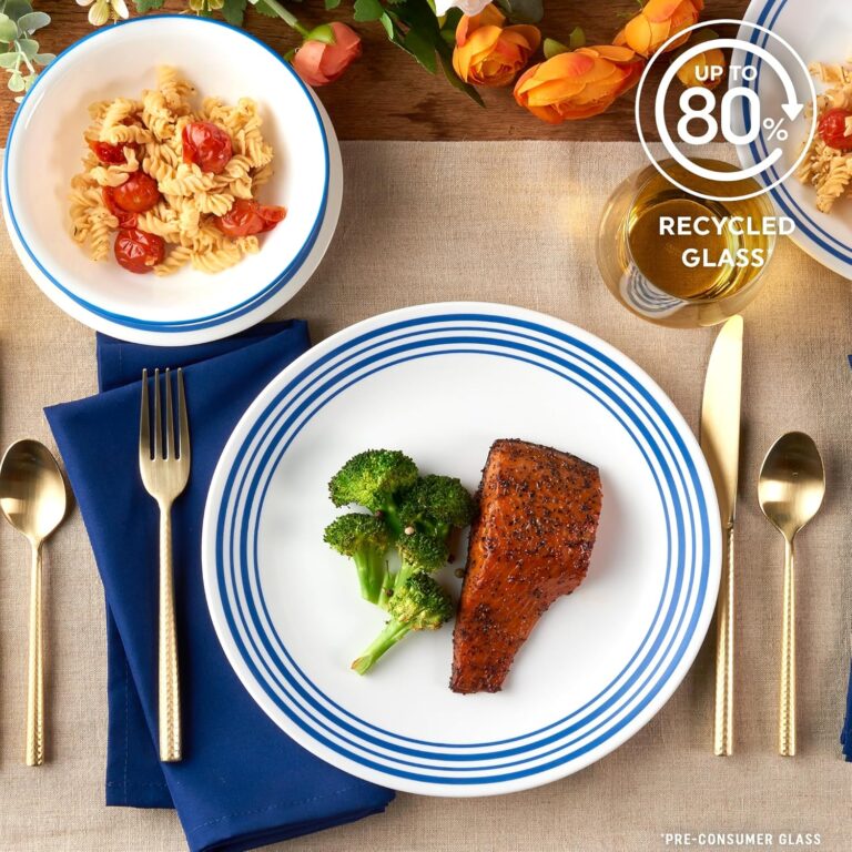 Corelle Vitrelle 18 Piece Glass Dinnerware Sets Service for 6, Triple ...